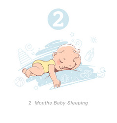 Little ba5 month badevelopment Royalty Free Vector Image