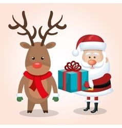 Santa claus and rudolph deer Royalty Free Vector Image