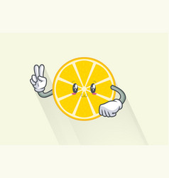 Smiling happy uwu face peace finger gesture Vector Image