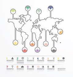 World map infographics geometric concept design Vector Image