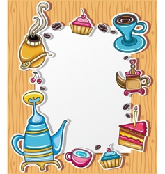 Coffee tea and cakes labels Royalty Free Vector Image - VectorStock