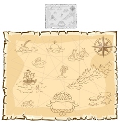 Ancient treasure map Royalty Free Vector Image