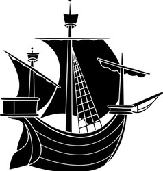 Vikings boat stencil Royalty Free Vector Image