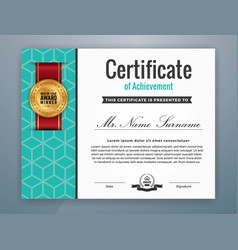 Modern verified certificate background template Vector Image