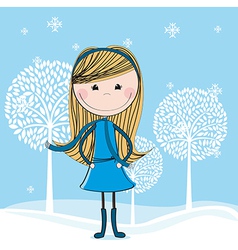 Snow girl Royalty Free Vector Image - VectorStock