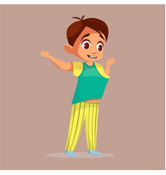 Cartoon boy daily routine Royalty Free Vector Image