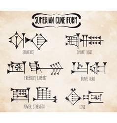 Ancient cuneiform assyrian or sumerian inscripton Vector Image