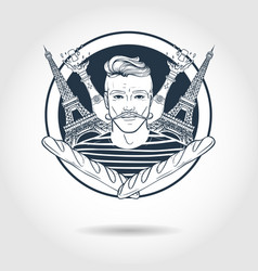 Hand drawn sketch french men Royalty Free Vector Image