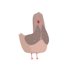 Cartoon funny Pigeon bird presenting isolated Vector Image