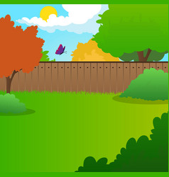 Outdoor backyard background cartoon Royalty Free Vector