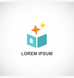 Set star book logo design template book design Vector Image