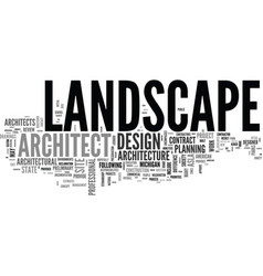 Landscape architects text background word cloud Vector Image