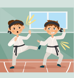 Karate silhouettes set Royalty Free Vector Image