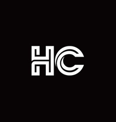 Hc monogram logo with curved side Royalty Free Vector Image