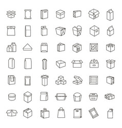 Containers and packaging icon set thin line Vector Image