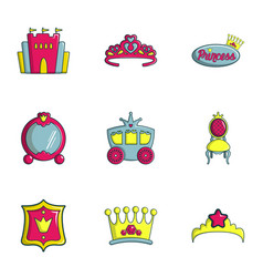 Princess collectibles coloring page Royalty Free Vector