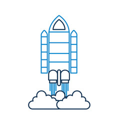 App icon with flying rocket ship Royalty Free Vector Image