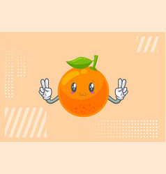 Smiling happy uwu face peace finger gesture Vector Image