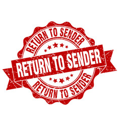 Return to sender stamp Royalty Free Vector Image