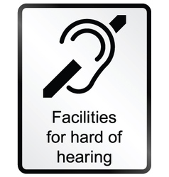 Induction Loop Facility Information Sign Vector Image