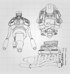 Car engine symbol stylized silhouette of Vector Image