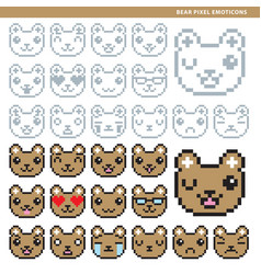 Set of outline emoticons emoji isolated Royalty Free Vector Image ...