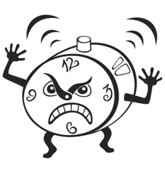 Alarm clock angry Royalty Free Vector Image - VectorStock