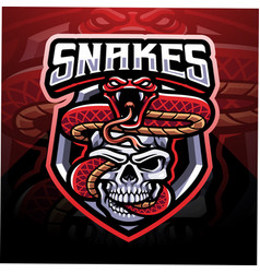 Snake and skull logo modern concept Royalty Free Vector