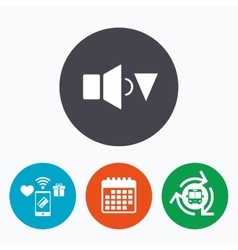 Speaker low volume sign icon sound symbol Vector Image