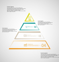 Triangle template horizontally divided to four Vector Image