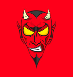 Red devil face Royalty Free Vector Image - VectorStock