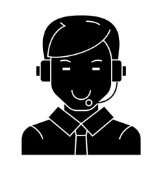 Man working on computer on table sitting back icon