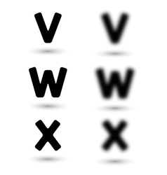 Sharp and unsharp snellen chart with symbols Vector Image