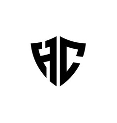 Hc monogram logo with curved side Royalty Free Vector Image