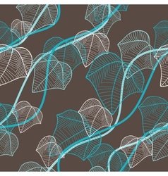 Seamless natural pattern with long leaves Vector Image