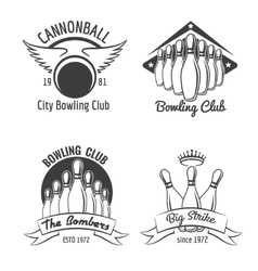 Retro Bowling Alley logos Royalty Free Vector Image
