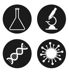 Laboratory symbols science and chemistry icons Vector Image