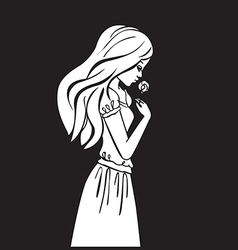 Princesses profile set beautiful female Royalty Free Vector Image ...