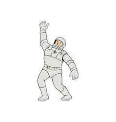 Cartoon Astronaut Standing Pointing Royalty Free Vector