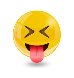 Embarrassed smile emoticon Royalty Free Vector Image