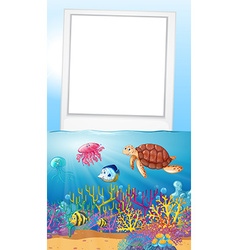 Border design with sea animals Royalty Free Vector Image