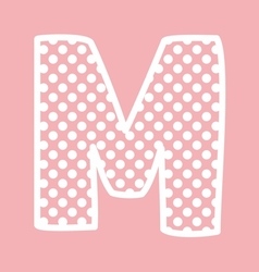 M letter pink bling girly Royalty Free Vector Image
