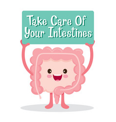 Cartoon of Large and Small Intestine Royalty Free Vector