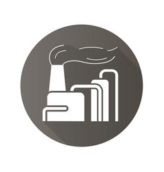 Factory building red icon in the flat style Vector Image