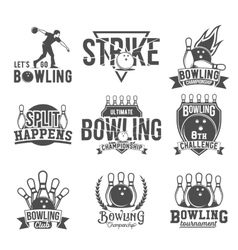 Retro Bowling Alley Signs Royalty Free Vector Image - VectorStock