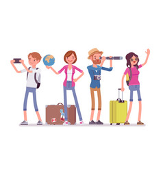 Tourist group cartoon Royalty Free Vector Image