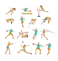 Gymnastic athletic sport cartoon set Royalty Free Vector