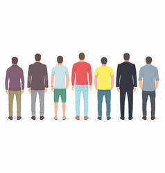 Group people view from behind side Royalty Free Vector Image