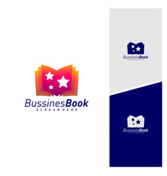 Set star book logo design template book design Vector Image