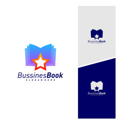 Set star book logo design template book design Vector Image